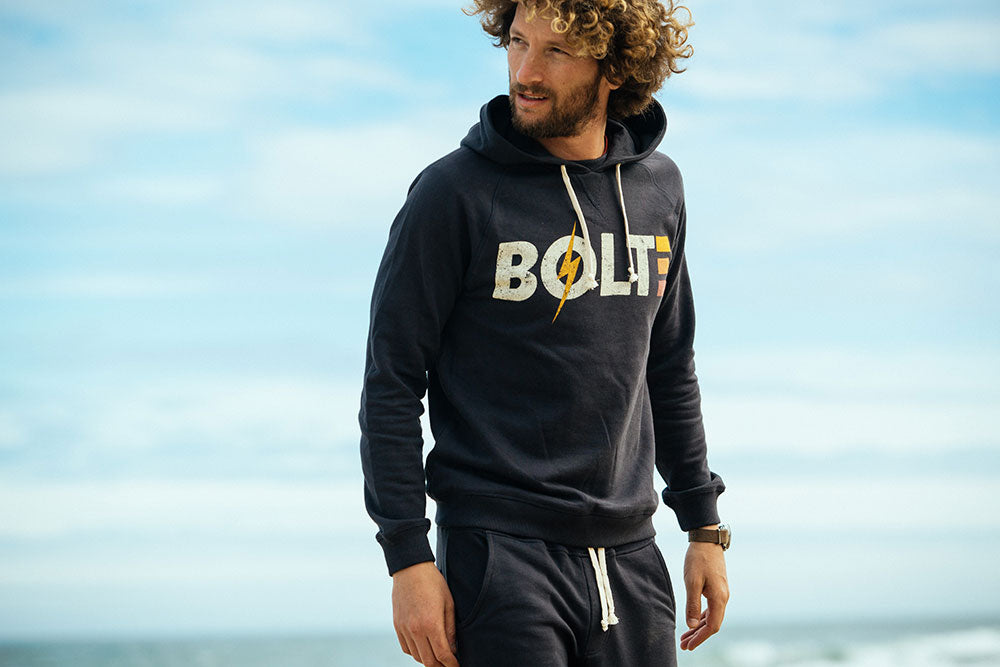 Lightning Bolt Ace Fleece Hoodie 18SMASWH003 Black – West French